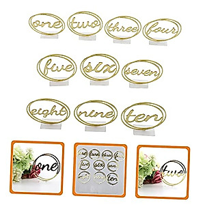 PRETYZOOM 10pcs Acrylic Seat Number Golden Acrylics Wedding Sign Table Numbers Restaurant Table Number Geometric Table Number Wedding Table Signs Circular Dining Table Garland for Table