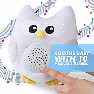 Bubzi Co Baby Footprint & Handprint Kit & Matching White Noise Owl Soother - Baby Girl Gifts & Baby Boy Gifts, Unique Baby Shower Gifts, Personalized Baby Gifts for Baby Registry & Nursery Decor