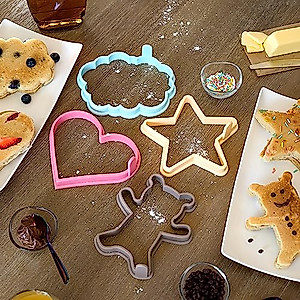 STIRLEX Silicone Pancake Molds for Heart, Star, Teddy Bear, Cloud Shape Pancakes, Set of 4, Premium Nonstick Pancake Shaper for Kids, Pancake Maker Mold for Griddle
