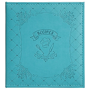 COFICE Recipe Binder Book to Write in Your Own Recipes with Plastic Sleeves, Blank Family Recipe Cards Organizer Kit (Blue)