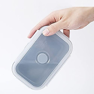 RMAMSCOV Silicone Collapsible Food Storage Containers with Airtight Lid, Set of 4 Silicone Lunch Containers, Prep/Storage Bowls Microwave and Freezer and Dishwasher Safe (Grey)