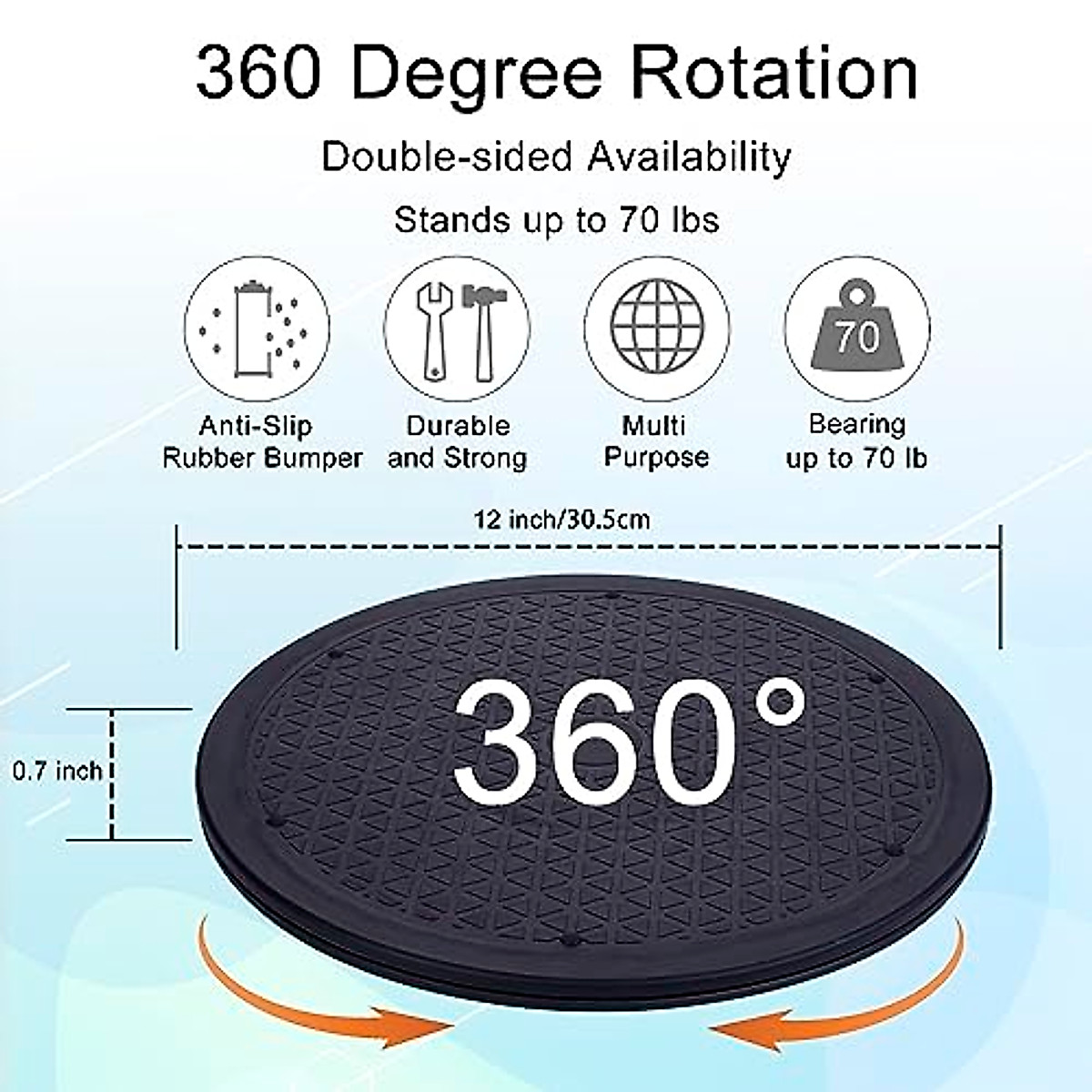 2 Pcs (12 Inch) Lazy Susan Turntable Organizer, Eichzer Premium Heavy Duty Rotating Swivel Stand with Steel Ball Bearings for Model/Rotating Plants/Crafts Stand/TV/Monitor/Laptop (360˚ Rotation)