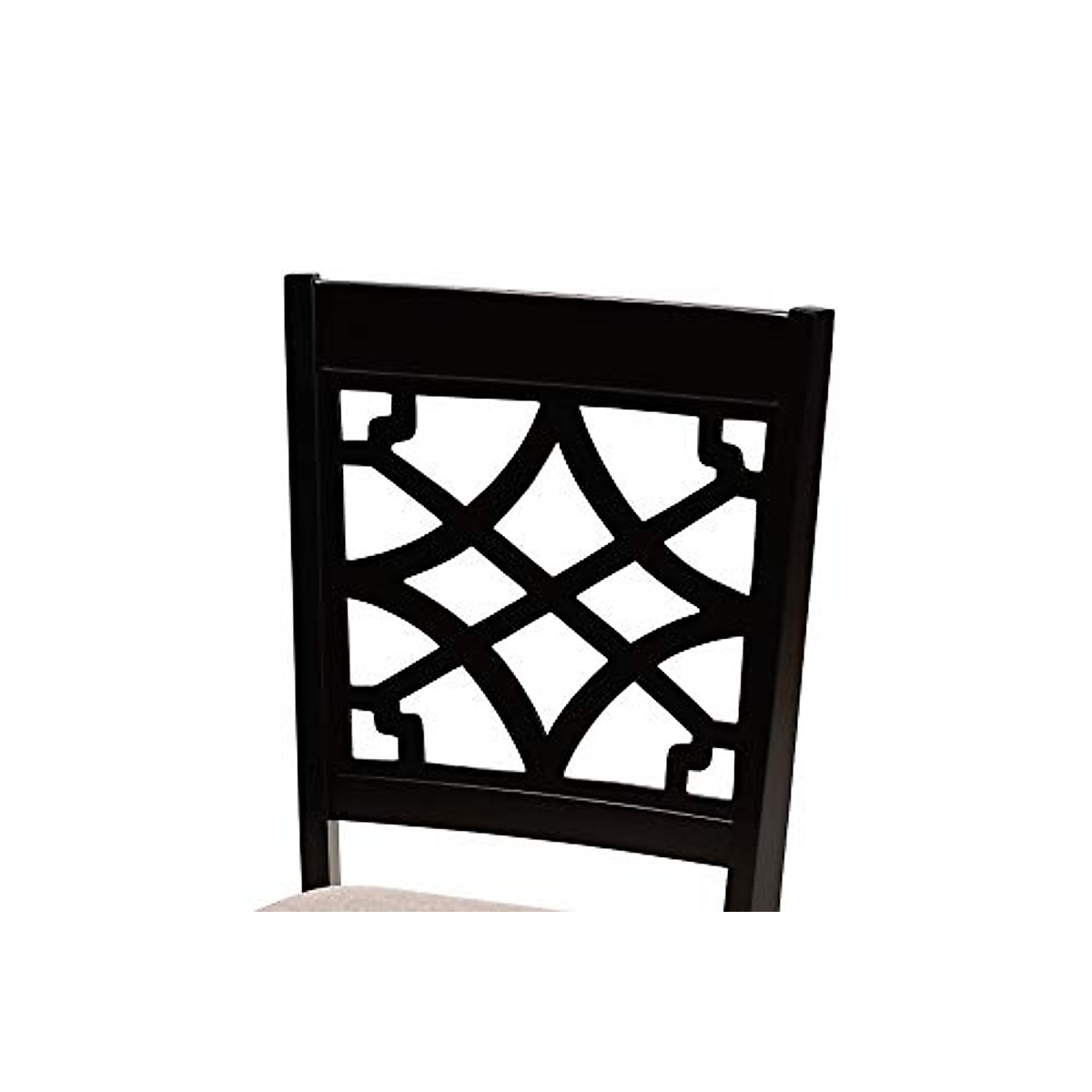 Baxton Studio Mael Dining Chair and Dining Chair Sand Fabric Upholstered and Espresso Brown Finished Wood 2-Piece Dining Chair Set