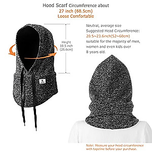 COMIANO Balaclava Ski Mask Winter Thermal Face Mask Cover for Men Women Warmer Windproof Breathable,Cold Gear for Skiing(Gray)