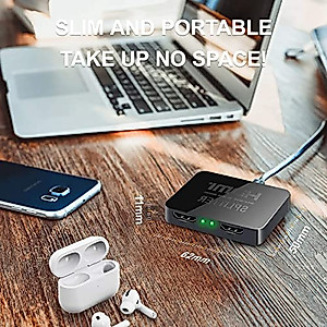 HDMI Splitter 1 in 2 Out, 4K HDMI Splitter for Dual Monitors, 1x2 HDMI Splitter 1 to 2 Amplifier Supports Full HD 1080P 3D for Xbox PS4 Fire Stick Blu-Ray HDTV (1 Source onto 2 displays)