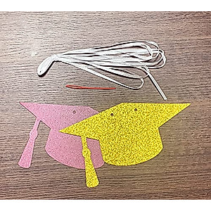 Graduation Decorations Maroon Gold 2023 Maroon Grad 4pcs Graduation Hat Banner Garlands Glitter Burgundy Gold for FSU Graduation Party Supplies 2023