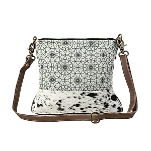 Myra Bag Green Floral Upcycled Canvas Shoulder Bag S-1196