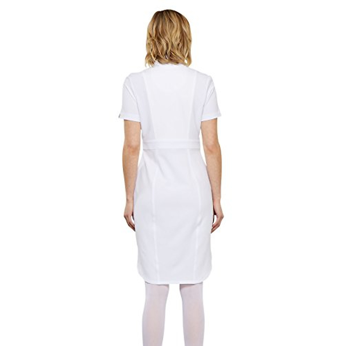 Cherokee Infinity Women Scrubs Dress 39" Button Front CK510A, S, White