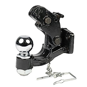 Mytee Products Pintle Hitch with 2-5/16-Inch Trailer Ball, 8 Ton Combination Hitch with Mounting Kit | Bolt On Adjustable Pintle Hook Ball Combo - Powder-Coated, Heavy-Duty