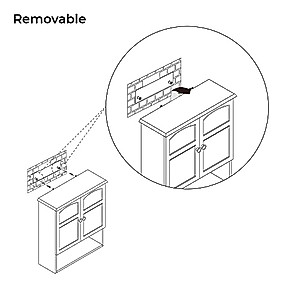 Elegant Home Fashions Martha Wooden Removable 2 Door Wall Cabinet, Mahogany