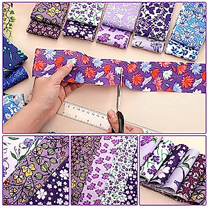 80 Pcs Cotton Fabric Roll up Fabric Strips Bundle Quilting Fabric Precut Roll for Quilting Cloth Patchwork Sewing Craft Blanket Rug Purse Making (Floral Style)