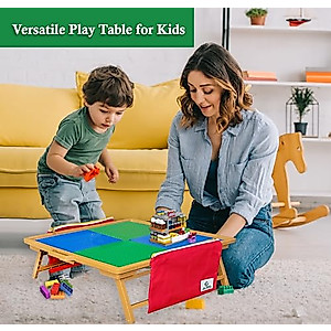 El Toro Creative Large Foldable Building Block Table for Kids – Durable Faux-Wood, Includes Storage, Portable Play Desk