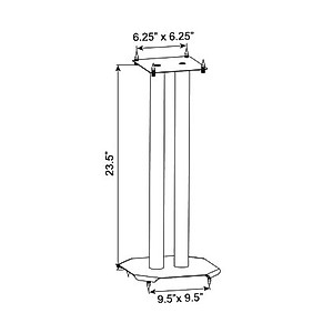 VIVO Premium Universal 25 inch Floor Speaker Stands for Surround Sound and Book Shelf Speakers, 2 Stands Included, STAND-SP03B…