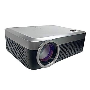 RCA RPJ138 Roku Smart Android Home Projector with Wi-Fi, Built in DVD Player, HD, LED, with RCA Stereo Audio Output, Grey