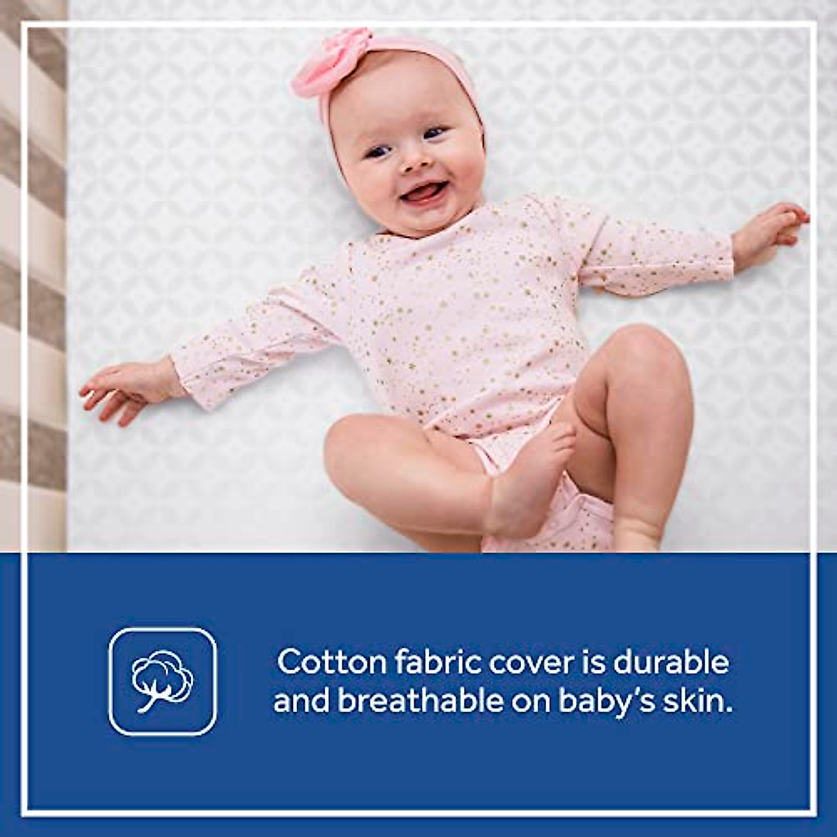 Sealy Flex Cool 2-Stage 204 Coil Premium Waterproof Baby Crib Mattress and Toddler Mattress Airy Comfort, Dual Firm, Cool Cotton Cover, Greenguard Air Quality Certified - Made in USA, 52"x28"