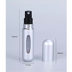 5 Pieces Portable 5ml Refillable Mini Perfume Atomiser Bottles, Easy to Fill-Underfill Empty Small Perfume Spray Atomizer multicolor. (Rainbow: Red, Rose Red, Bright Gold, Green, Bright Blue)