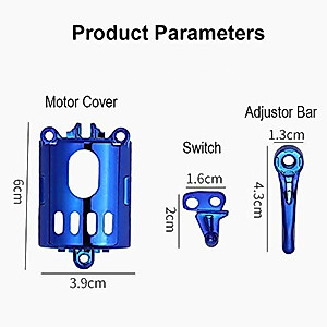 yotijar DIY Modified Hair Clipper Parts, 3pcs/Set Motor Cover Case Shell Adjustor Bar & Switch Kit for Wahl 8591/8148/8504 Cordless Hair Clippers - Blue