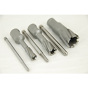 BLUEROCK 13 Piece 1-3/8" Depth Tungsten Carbide Tip (TCT) Annular Cutter Set of 11 for Magnetic Drill