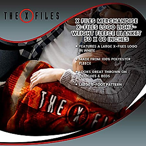X Files Merchandise | X-Files Logo Lightweight Fleece Blanket | 50 x 60 Inches
