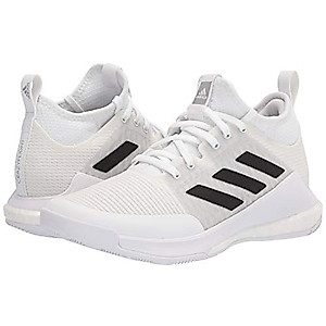 adidas Women's Crazyflight Mid Volleyball Shoe, White/Black/Grey, 8