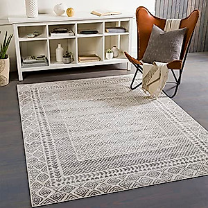 Artistic Weavers Vanessa Bohemian Border Area Rug, 5 ft 3 in x 7 ft 1 in, Gray