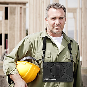 ProCase for Lenovo Tab P11 Pro 11.2" Gen 2 2022 (TB-132FU/TB-138FC) Case, Rugged Heavy Duty Shockproof Cover with Hand Strap Shoulder Strap for 11.2 inch Lenovo Tab P11 Pro 2nd Generation -Black