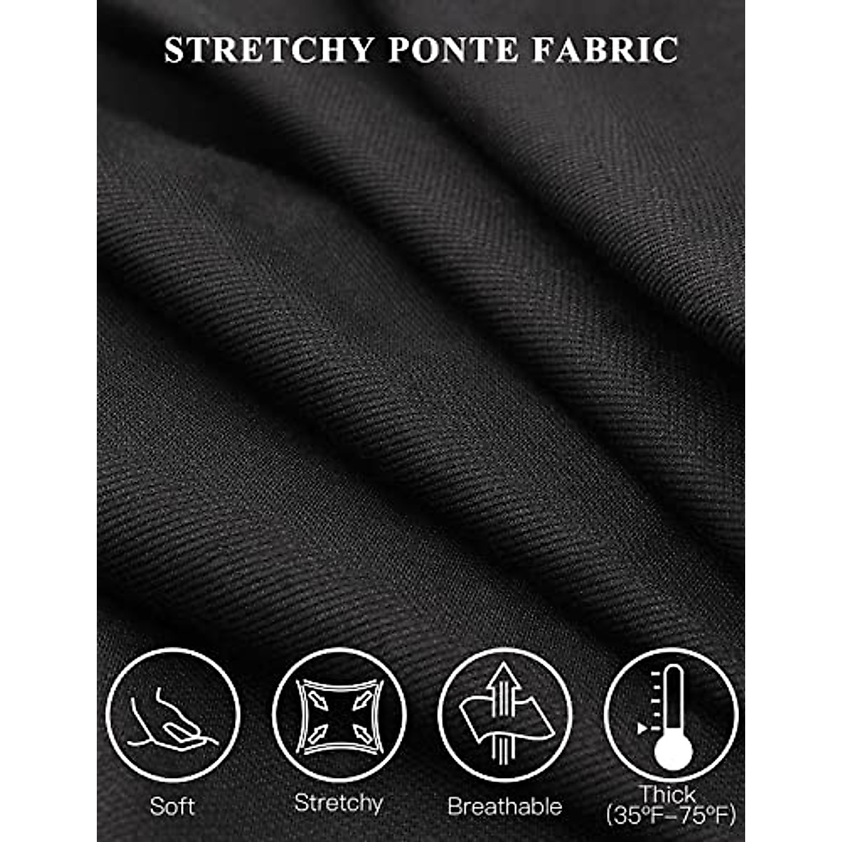 Tapata Women's 28''/30''/32''/34'' Stretchy Straight Dress Pants with Pockets Tall, Petite, Regular for Office Work Business 32", Black, L
