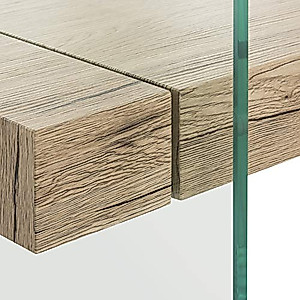 Safavieh Home Kayley Natural and Glass Coffee Table