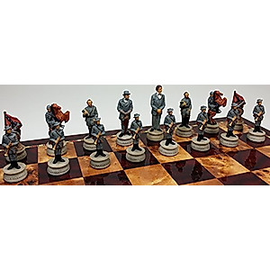 US Generals Civil War Set of Chess Men Pieces Hand Painted - NO BOARD