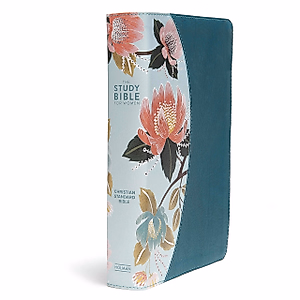 CSB Study Bible For Women, Teal Flowers LeatherTouch, Indexed, Black Letter, Study Notes and Commentary, Articles, Profiles, Word Studies, Charts, Full-Color Maps, Easy-to-Read Bible Serif Type