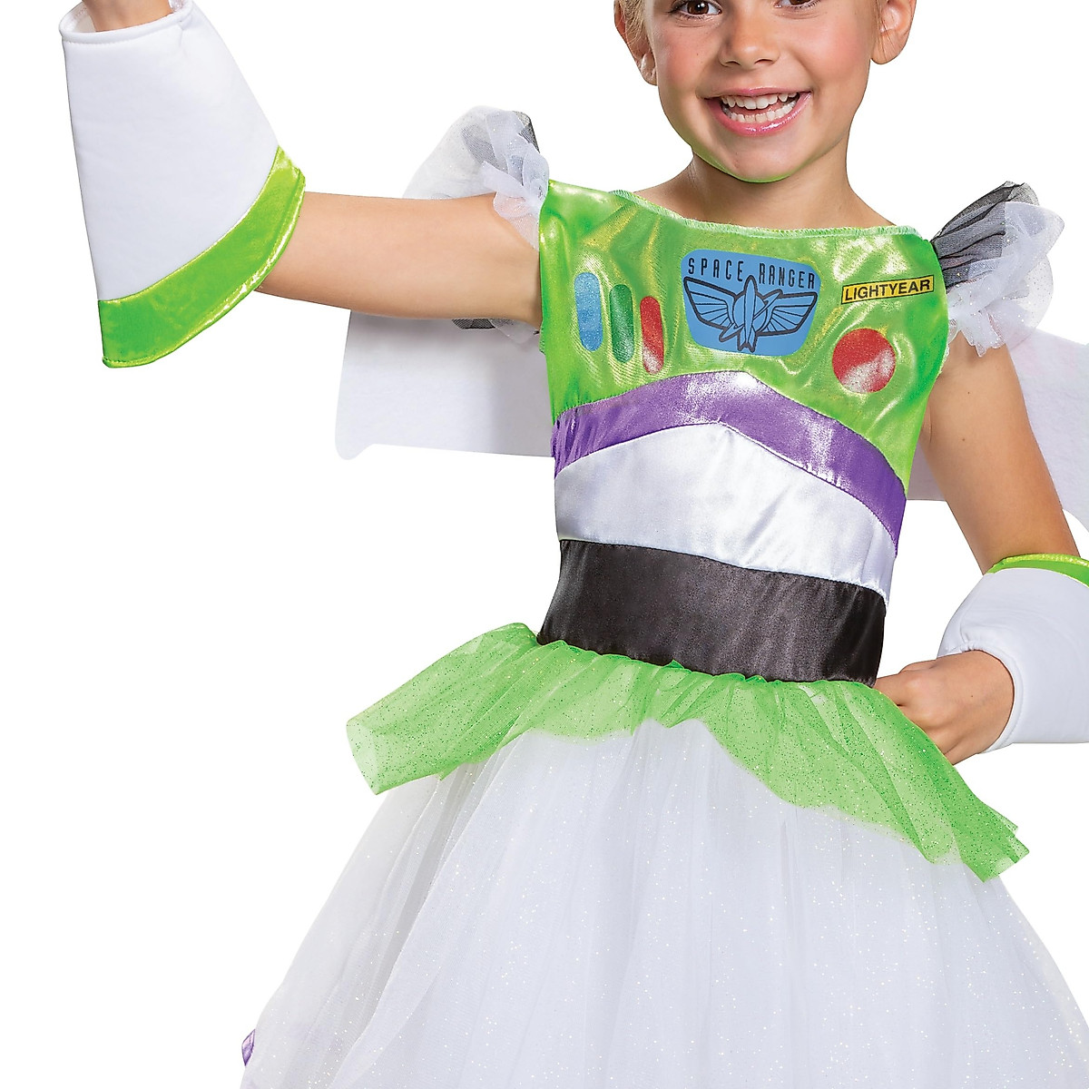 Buzz Tutu Deluxe Toy Story 4 Child Girls Costume, XS (3T-4T),White