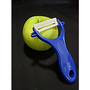 Serrated Royal Blue Ceramic Knife Set with 5" Serrated Knife, Kitchen Knife Set - Includes 3”, 4”, 5”, 6” Ceramic Knives, Matching Sheaths and a Matching Vegetable Peeler in a Gift Box