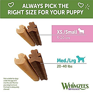 WHIMZEES by Wellness Puppy Natural Dental Chews for Dogs, Long Lasting Treats, Grain-Free, Freshens Breath, Extra Small/Small Breed, 30 count