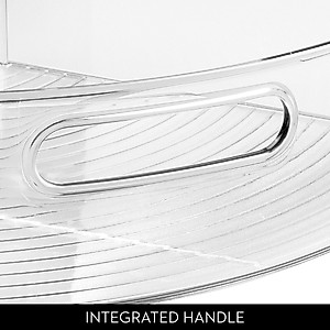 iDesign Plastic Lazy Susan Storage Basket 1/4 Wedge with Handle for Kitchen Cabinets, Countertop, Pantry, BPA-Free, 16.35" x 10.83" x 4.05"