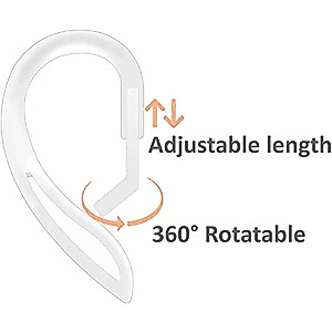 Rqker Sport Ear Hooks & Ear Tips Compatible with AirPods 3 2021, 1 Pairs Anti Lost Soft Silicone Rotatable Adjustable Earhook & 2 Pairs Anti Slip Sport Ear Tips Compatible with AirPods 3, 1C2S White