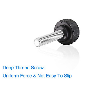 Bokwin 4Pcs M6x25mm Male Thread Knurled Clamping Knobs Thumb Screw on Type Black Round Head Quick Removal Fastener Clamping Knobs