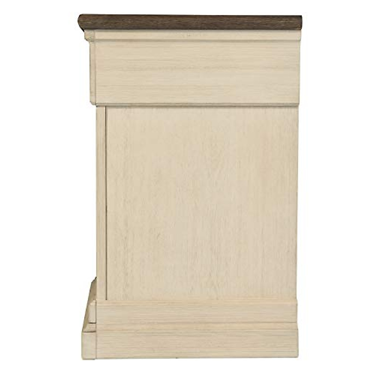 Signature Design by Ashley Bolanburg Farmhouse 1 Drawer Nightstand with Outlets & USB Charging Ports, Antique White