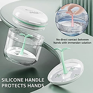 OFIDUS Denture Bath Case - No-Leak Double Layer Dry & Wet Separation Denture Bath Box, Portable Denture Case with Mirror, Removal Tool, Brush for Dentures, Clear Braces, Mouth Guard, Retainers (White)