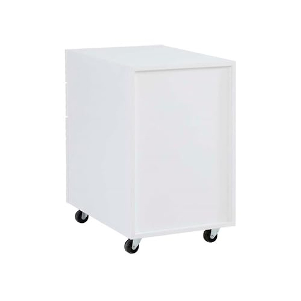 Linon Sway Wood File Cabinet with 3 Drawers Rolling Castors in Pure White