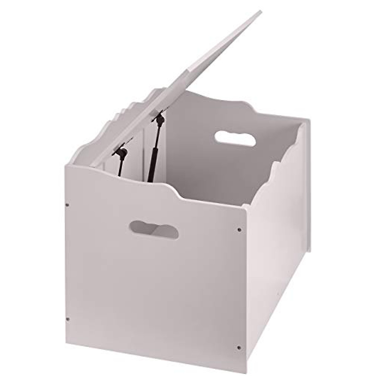 Amazon Basics Kids Toy Box, Wooden Organizer Storage Chest, Gray, 30" x 18" x 19"