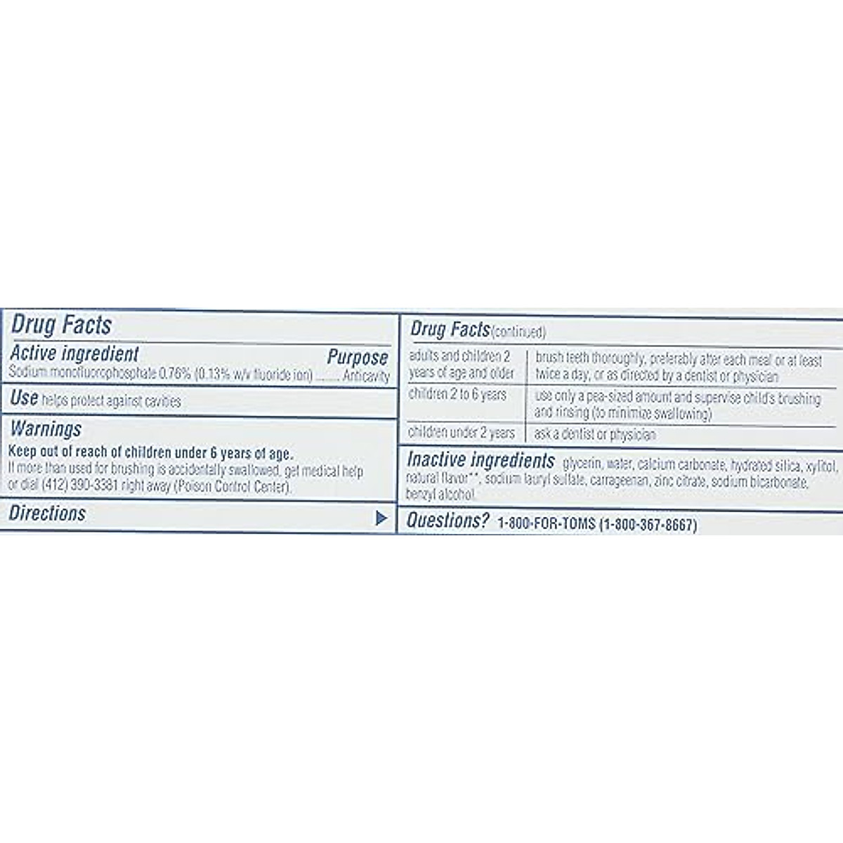 TOMS OF MAINE Spearmint Whole Care Toothpaste, 4 OZ