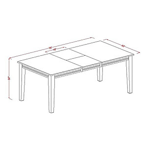 East West Furniture QUAV9-BCH-W Dining Set, 9-Piece