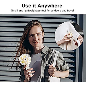 LOUYC Handheld Portable Misting Fan, Rechargeable Battery Operated Hand Held Fan, 3 Speeds/2 Mode Spray Mister Personal Fan,Mini USB Fan for Stylish Kids Girls Women Men Indoor Outdoor Travelling