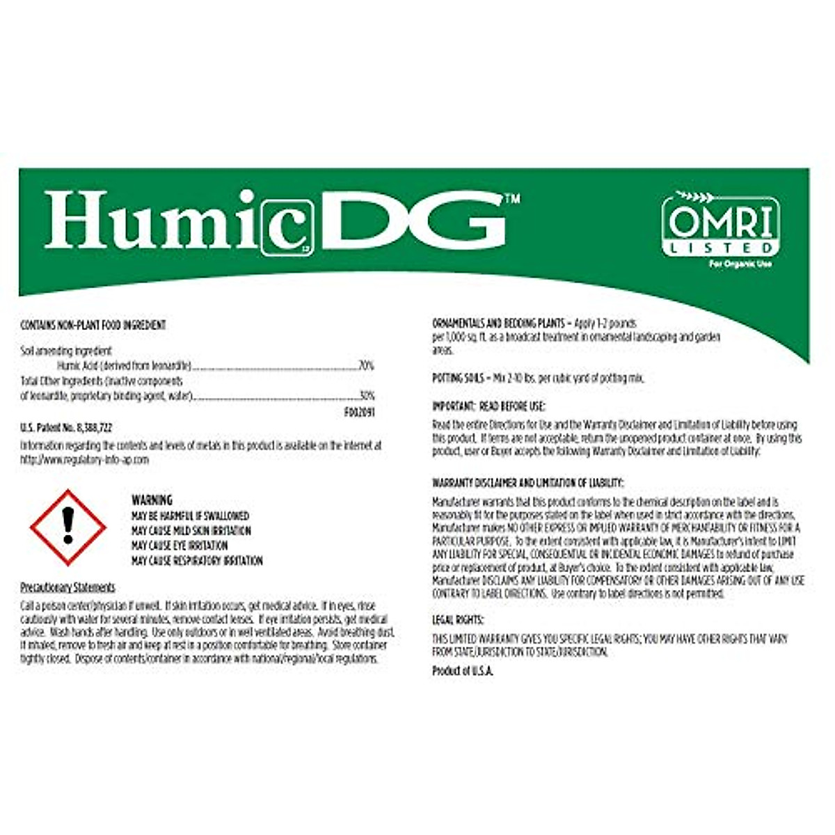 The Andersons Humic DG Organic Soil Amendment - Covers up to 10,000 sq ft (11 lb)