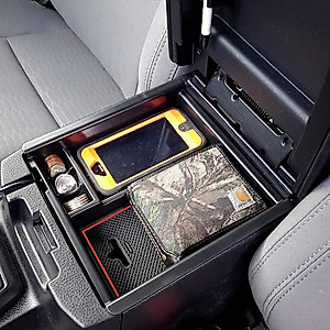 EDBETOS Center Console Accessory For 2016-2022 Toyota Tacoma Console Organizer Tray, Glove Box Organizer, ABS Material Armrest Box Insert (Set Of 2 Tacoma Accessories)