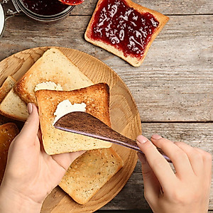 6 Pack Wooden Butter Knife, findTop 6 Inch Condiment Knives Wood Super Handy Kitchen Utensils Peanut Jelly Spreader