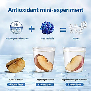 Hydrogen Water Bottle, Portable Hydrogen Water Ionizer Machine, Hydrogen Water Generator, Rechargeable Hydrogen Rich Water Glass Health Cup for Home Travel (Silvery)