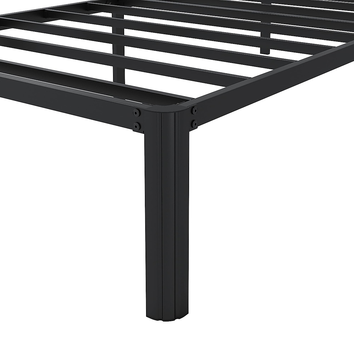Riwanca 14 Inch Twin Size Bed Frames with Headboard, Heavy Duty Metal Platform Bed Frame Rounded Corners, No Box Spring Needed Mattress Foundation, Noise Free, Black