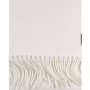 D&Y Unisex Classic Softer Than Cashmere Plain Fringe End Scarf, Off White