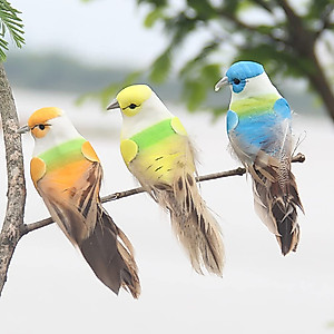 MAOMIA 12 Pcs Artificial Simulation Foam Bird Mini Feather Birds Ornaments DIY Craft for Home Garden Wedding Decoration Party Accessories